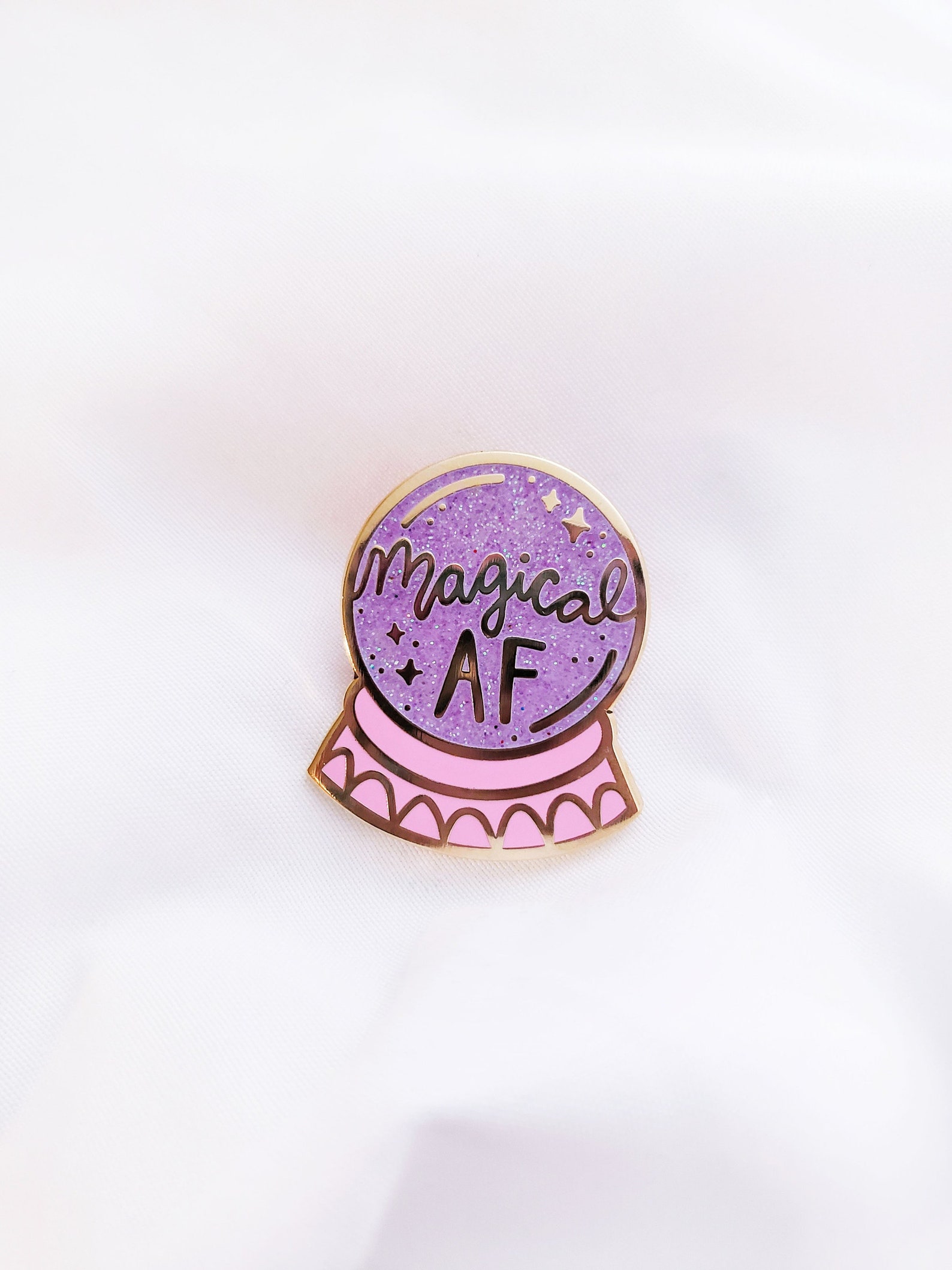 Magical AF Crystal Ball Hard Enamel Glitter Pin, Witchy, Kawaii ...