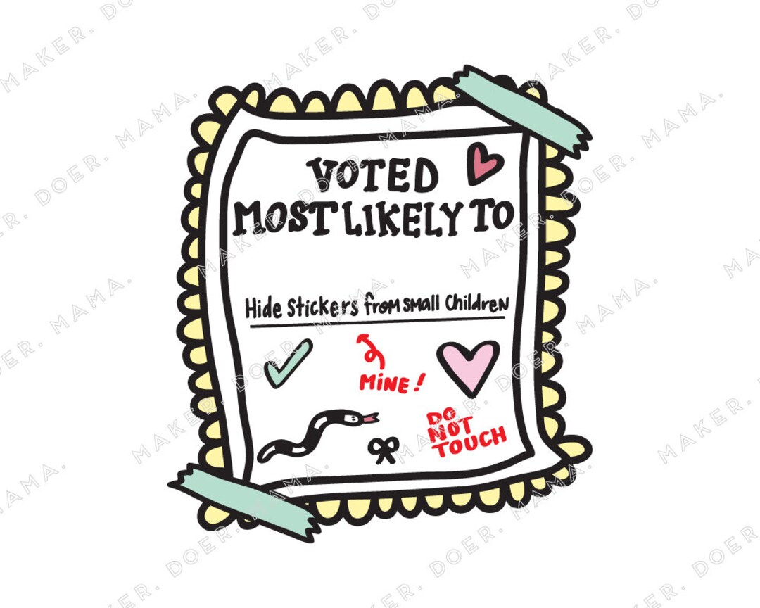 Sticker Collector, Planner Sticker Hoarder Digital Printable Die Cut ...