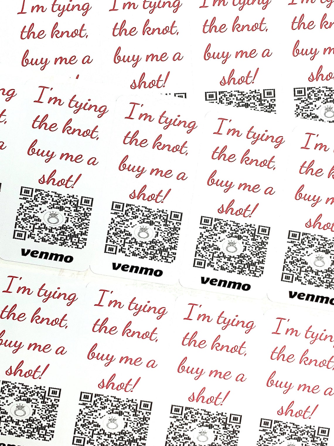 Venmo QR Code Stickers / Cash App QR Code For Bachelorette | Etsy