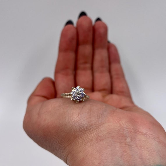 Estate Old Pawn Flower 3D purple haze amethyst with 7… - Gem