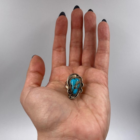 Vintage Navajo Turquoise spider web white quartz Ster… - Gem