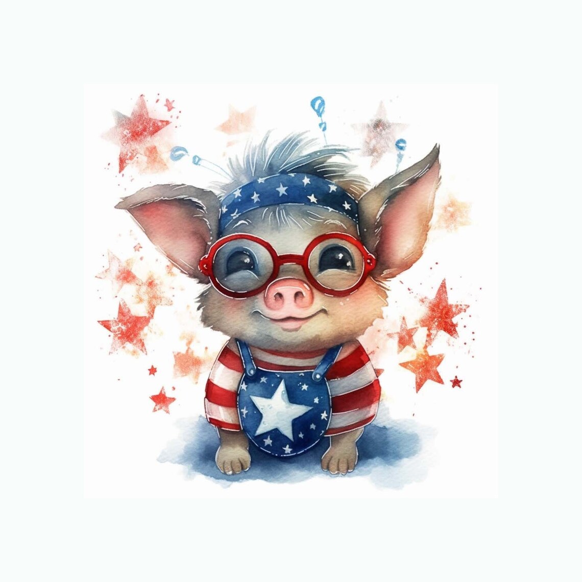 Adorable Cute Pig 4th of July PNG Sublimation DTF or Print Images - Etsy