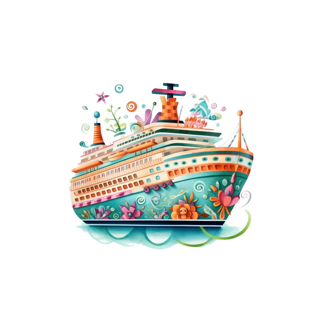 Cruise Ship PNG for Sublimation DTF or Print Design Set - Etsy