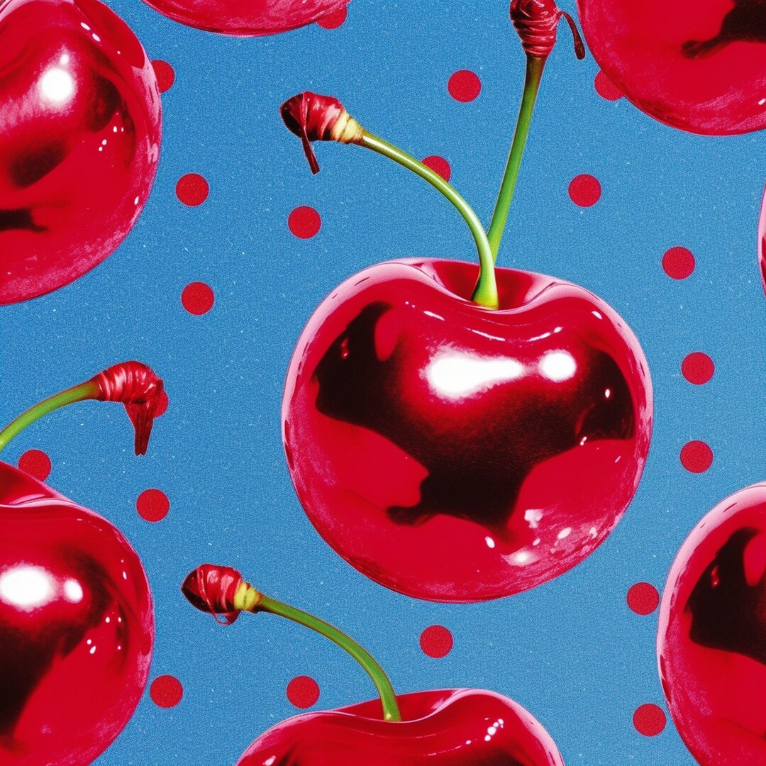 Funky Cherry Pop Art Png Design Perfect For Sublimation Etsy