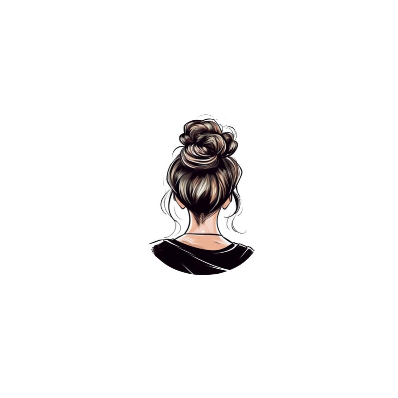 Messy Bun PNG Sublimation DTF or Print Images - Etsy
