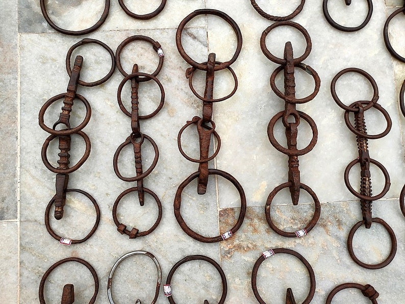50 Pc Antique Iron Horse Bit Hand Forged Engraved Design Unique Horse ...