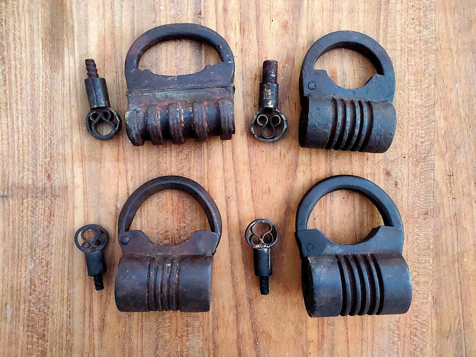 Antique Big Heavy Barrel Shape Iron Padlocks / Old Iron - Etsy