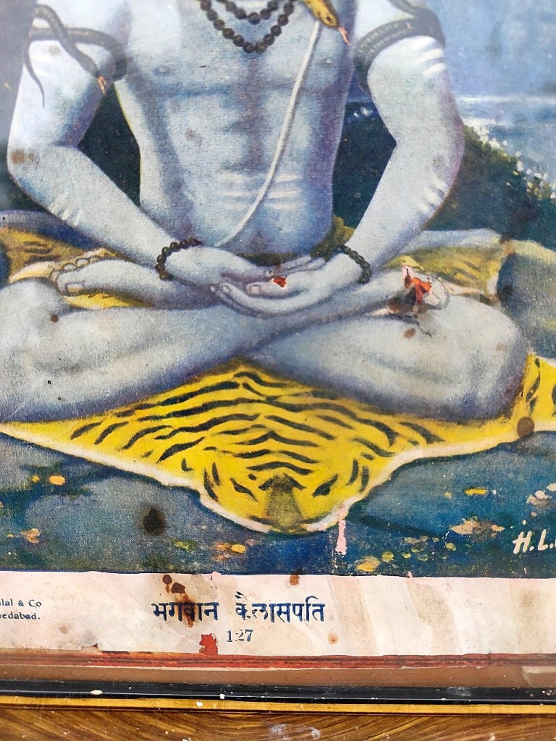 Antique Original Hindu God Shiva Litho Print Old Hindu God | Etsy