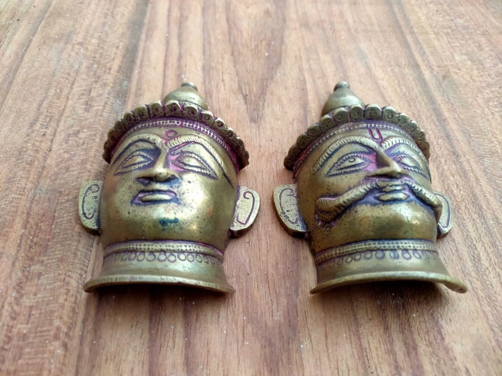 Antique Brass Shiva Parvati Face Statue Mukhalinga Mukhalingam - Etsy