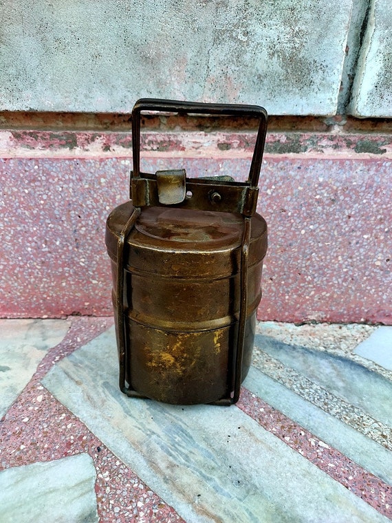 Vintage Brass Lunch Box/ Brass Tiffin Box/ Brass Lunch Box/ | Etsy