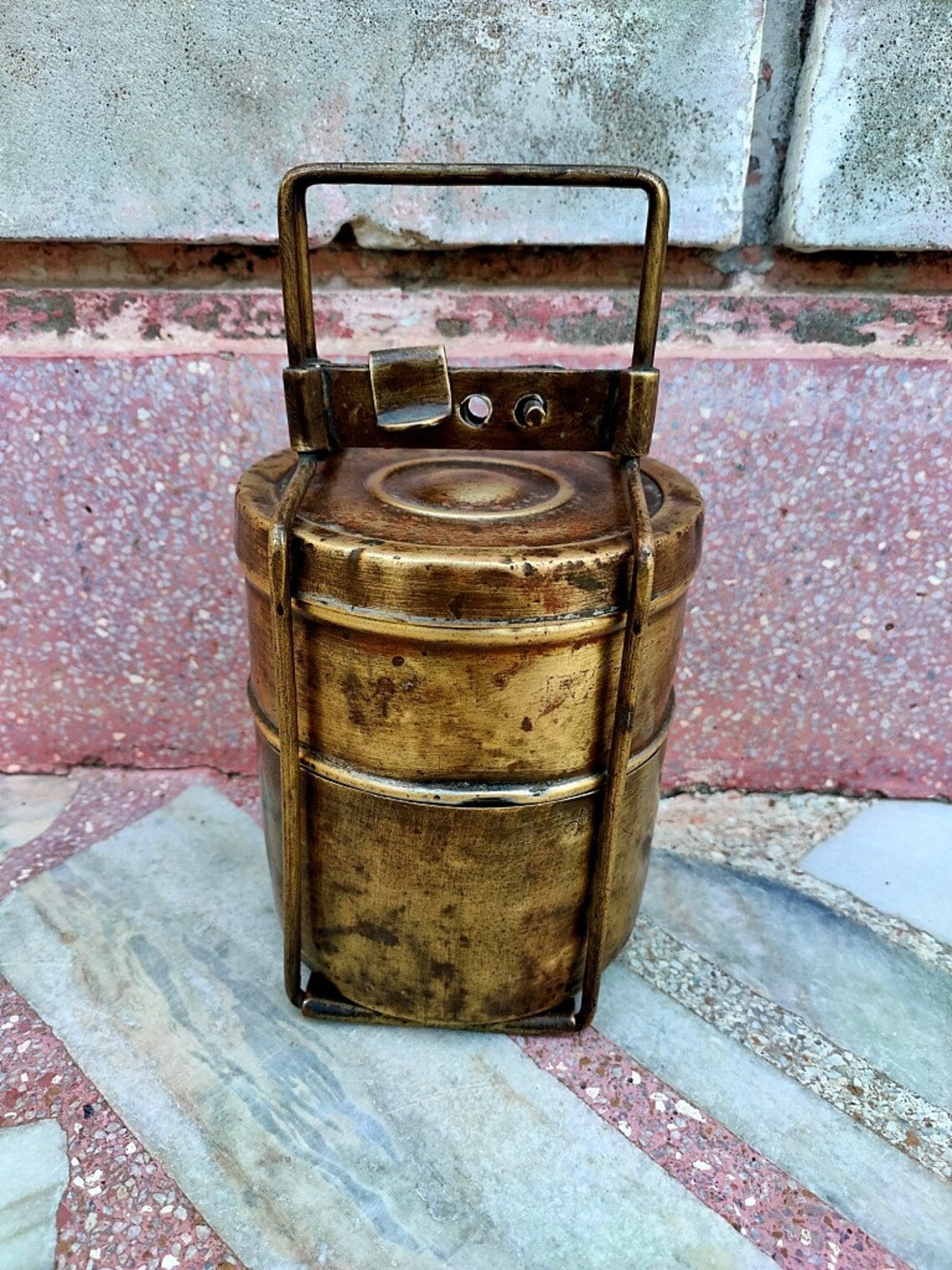 Old brass Lunch box/ brass tiffin box/ brass lunch box/ brass | Etsy