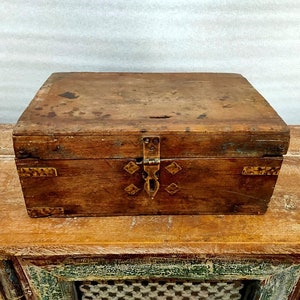 Antique Small Wooden Merchant Box Hand Made Antique Original Money Box ...