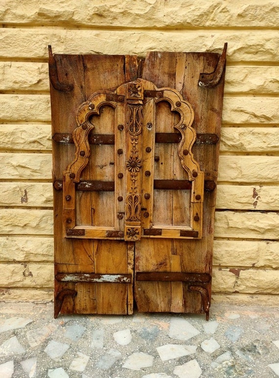 Antique Iron Work Wooden Indian Door Iron Nails Fitted Hand - Etsy