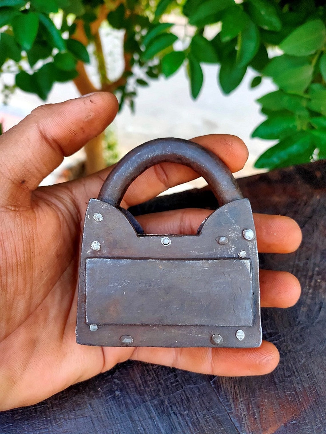 Antique Iron Puzzle Padlock Unique Shape Lock Tricky System | Etsy