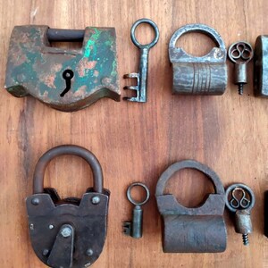 Antique Iron German Lock Tribal Lock Barrel Shape Padlock Strip System ...