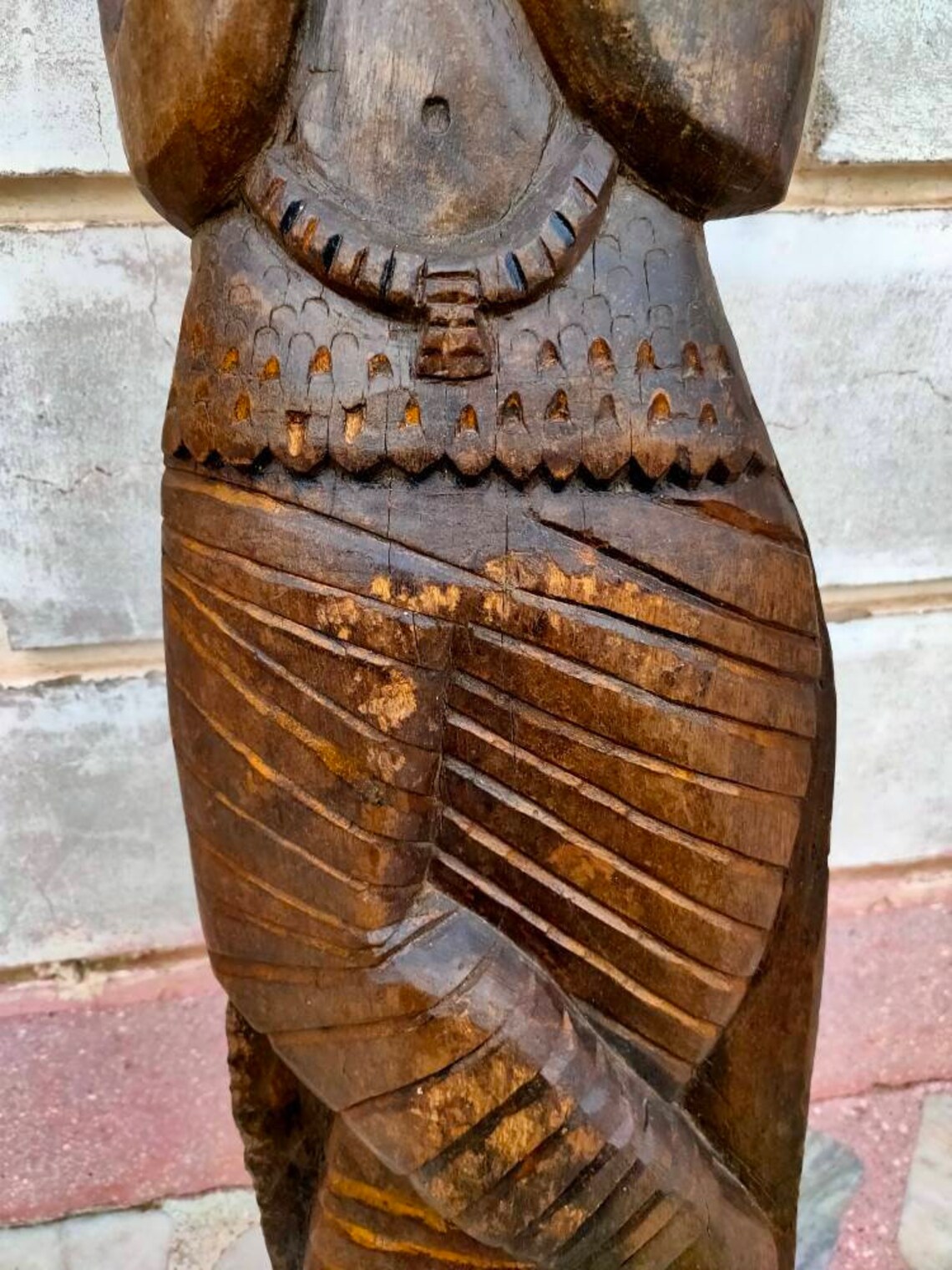 Vintage Wooden Tribal Statue Hand Carved Old Wood Woman Statue | Etsy