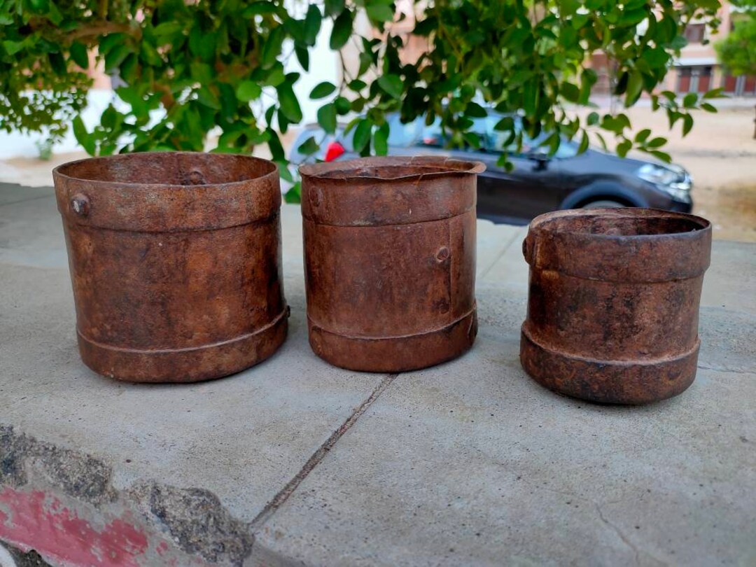 Antique Iron Rice Measurement Pot Old Hand Made Pot Hand - Etsy