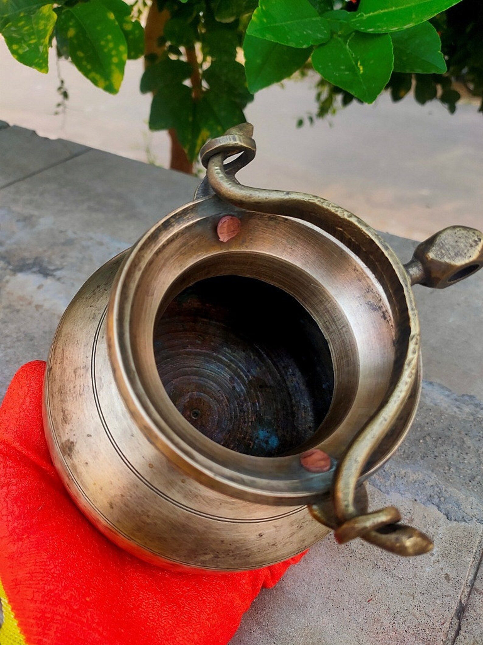 Vintage Brass Water Pot With Handle Old Hanging Planter Indian - Etsy