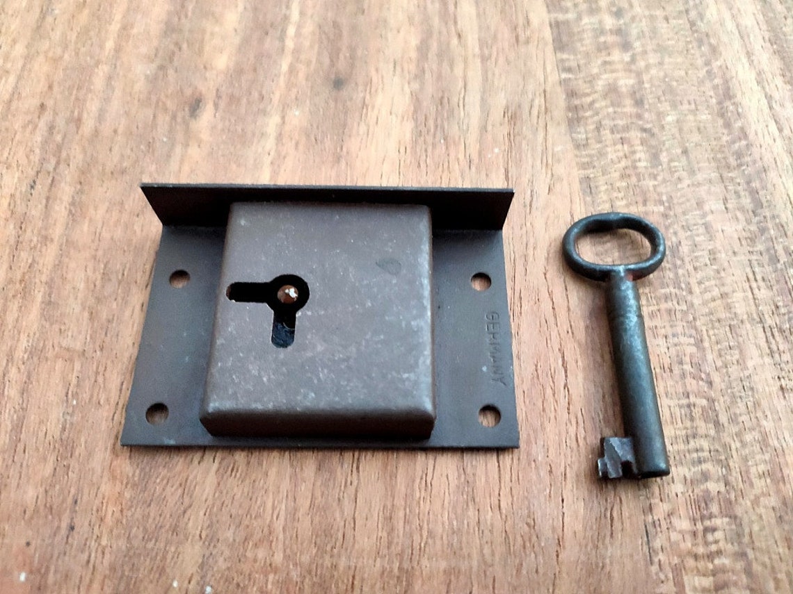 Antique Iron Cabinet Lock Old Victorian Drawer Lock Chest Box | Etsy