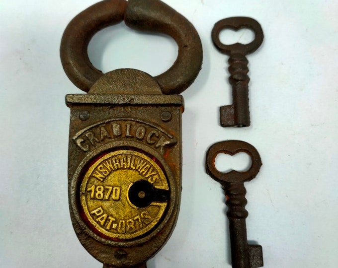 Iron Crab Lock 1870 Antique Look Iron Padlock Unique Shape Lock Unique ...