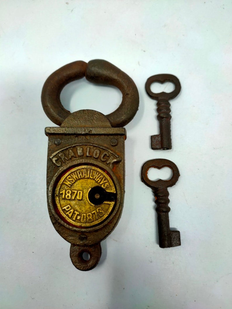 Iron Crab Lock 1870 Antique Look Iron Padlock Unique Shape - Etsy