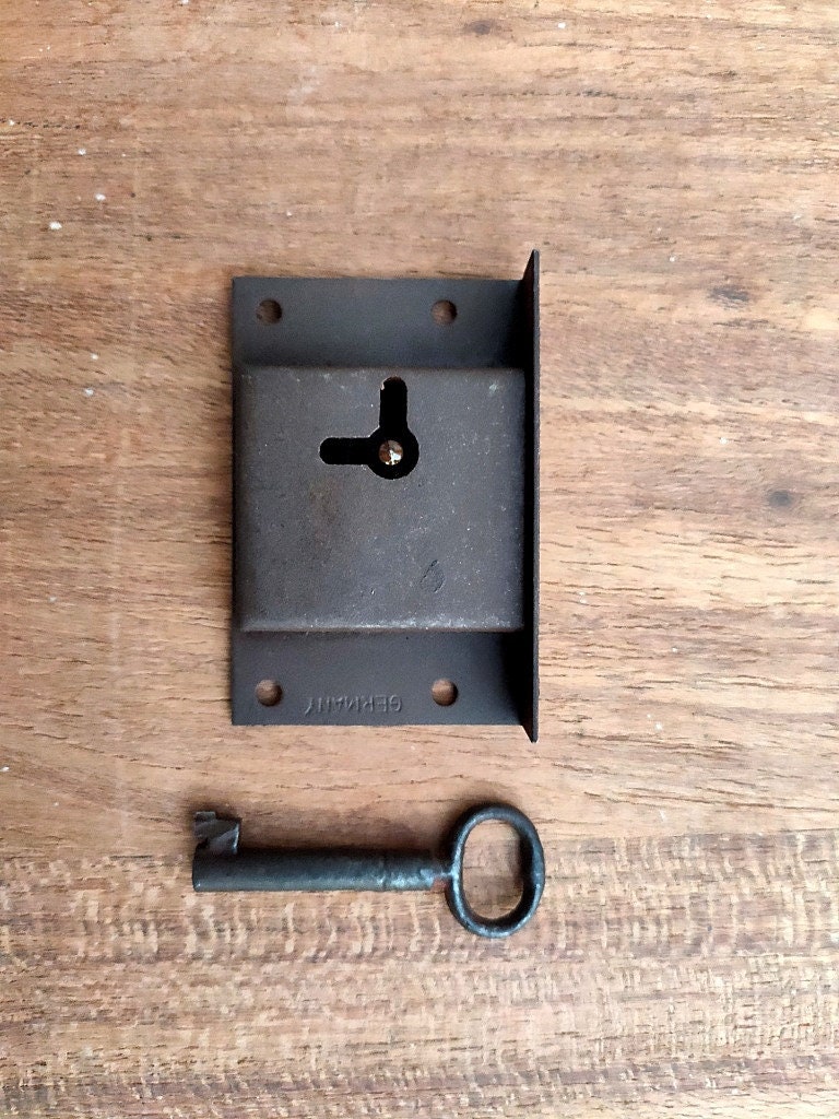 Antique Iron Cabinet Lock Old Victorian Drawer Lock Chest Box - Etsy