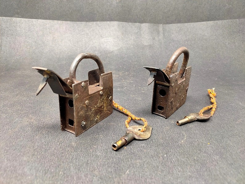Antique Iron Tricky Padlock Old Hand Crafted Screw System Lock - Etsy
