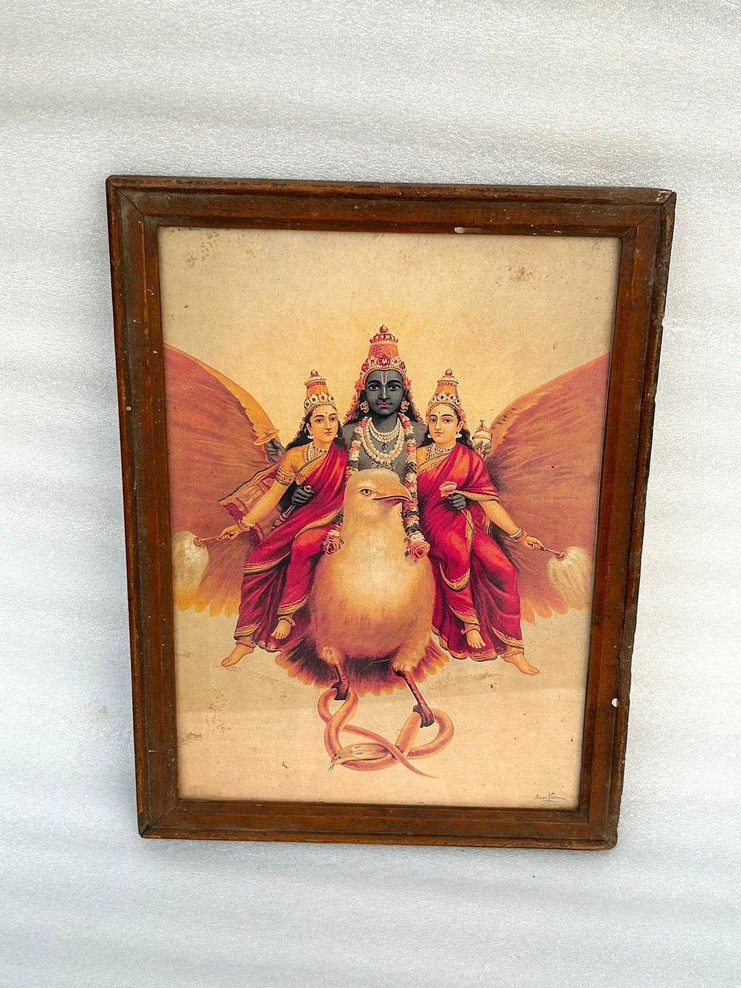 Vintage Indian Hindu God Vishnu Ji Print Old Religious Hindu God Vishnu ...