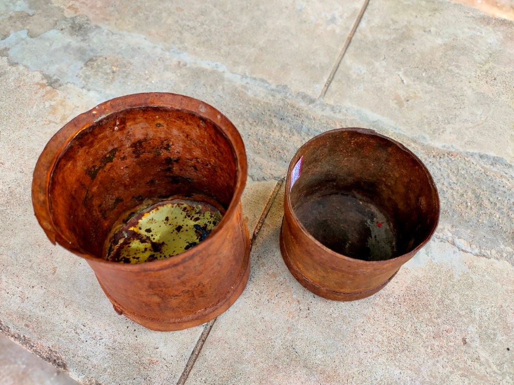 Antique Iron Rice Measurement Pot Hand Forged Rice Measure Pot Indoor ...