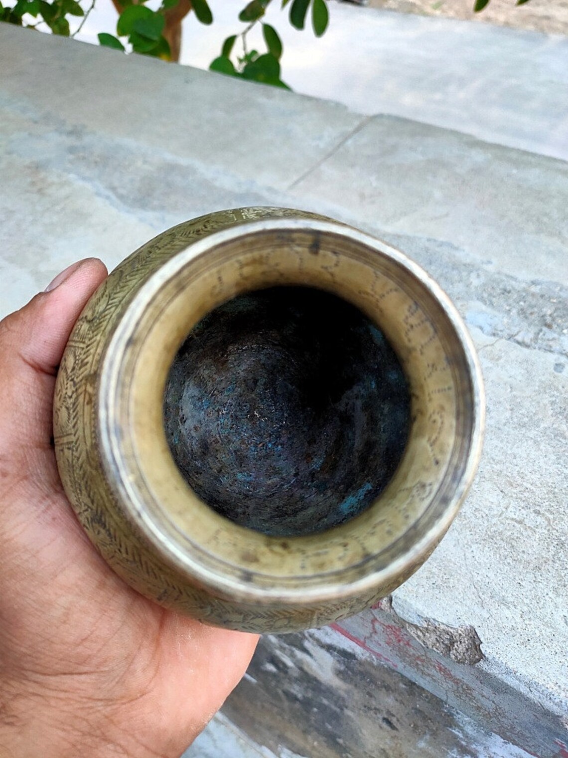 Antique Original Brass Water Pot Old Hand Carved House Pot - Etsy