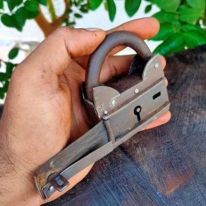 Antique Iron Puzzle Padlock Unique Shape Lock Tricky System | Etsy