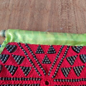 Vintage Beads Work Hand Fan Old Unique Thread Work Hand Hold Fan Ethnic ...