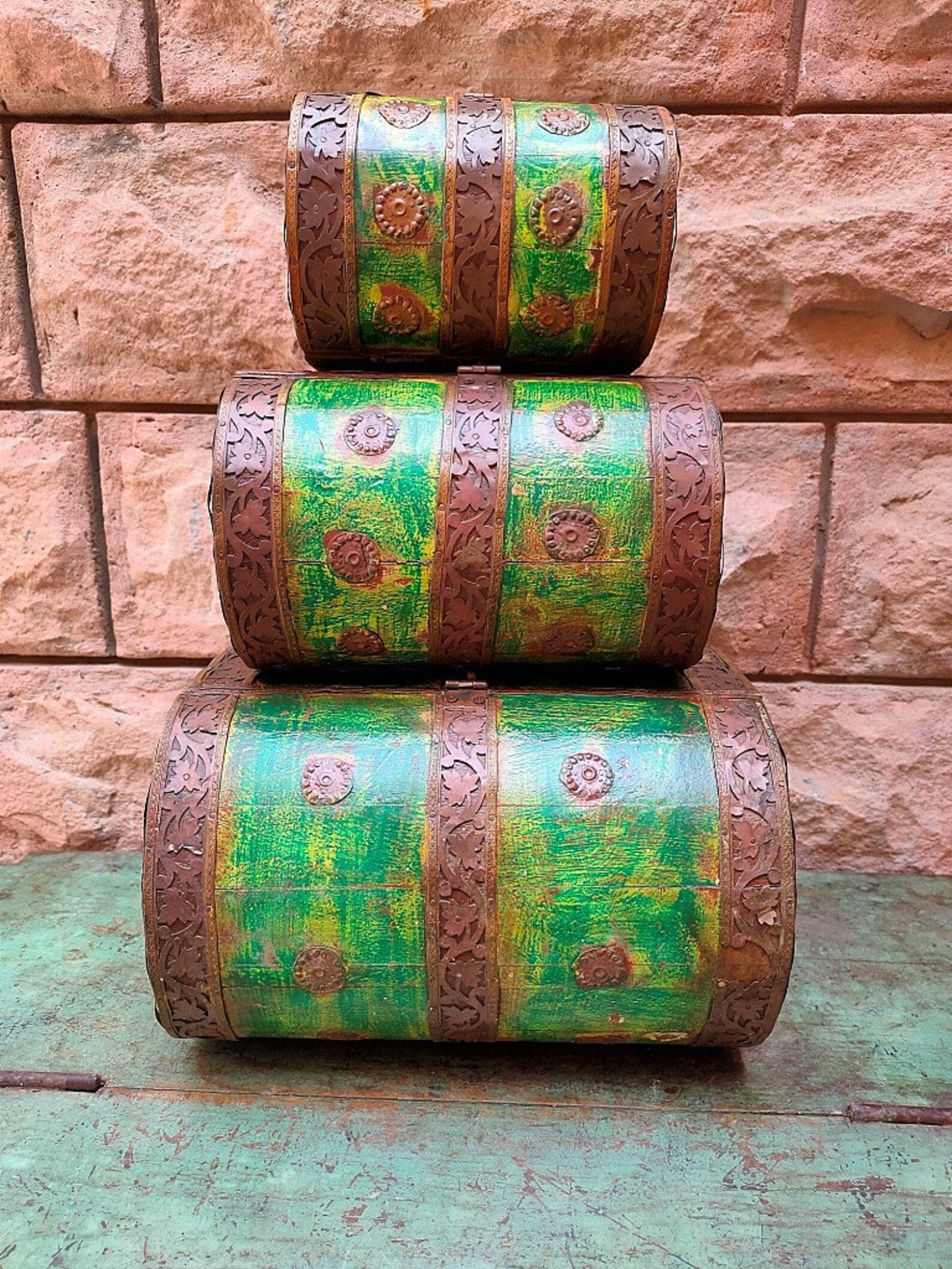 Vintage Wooden Unique Storage Box Old Artistic Hand Painted - Etsy