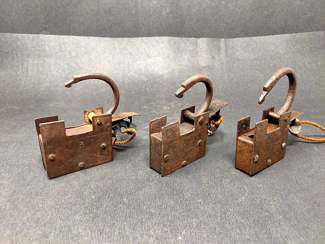 Antique Iron Tricky Padlock Old Hand Crafted Screw System Lock - Etsy