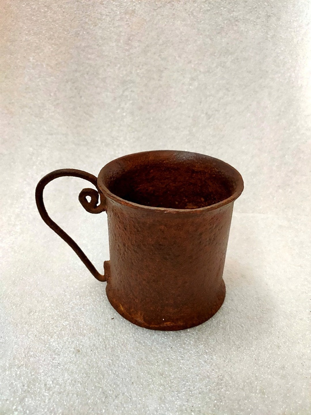Antique Heavy Iron Cup Old Original Hand Forged Tea Milk Drinking Iron ...