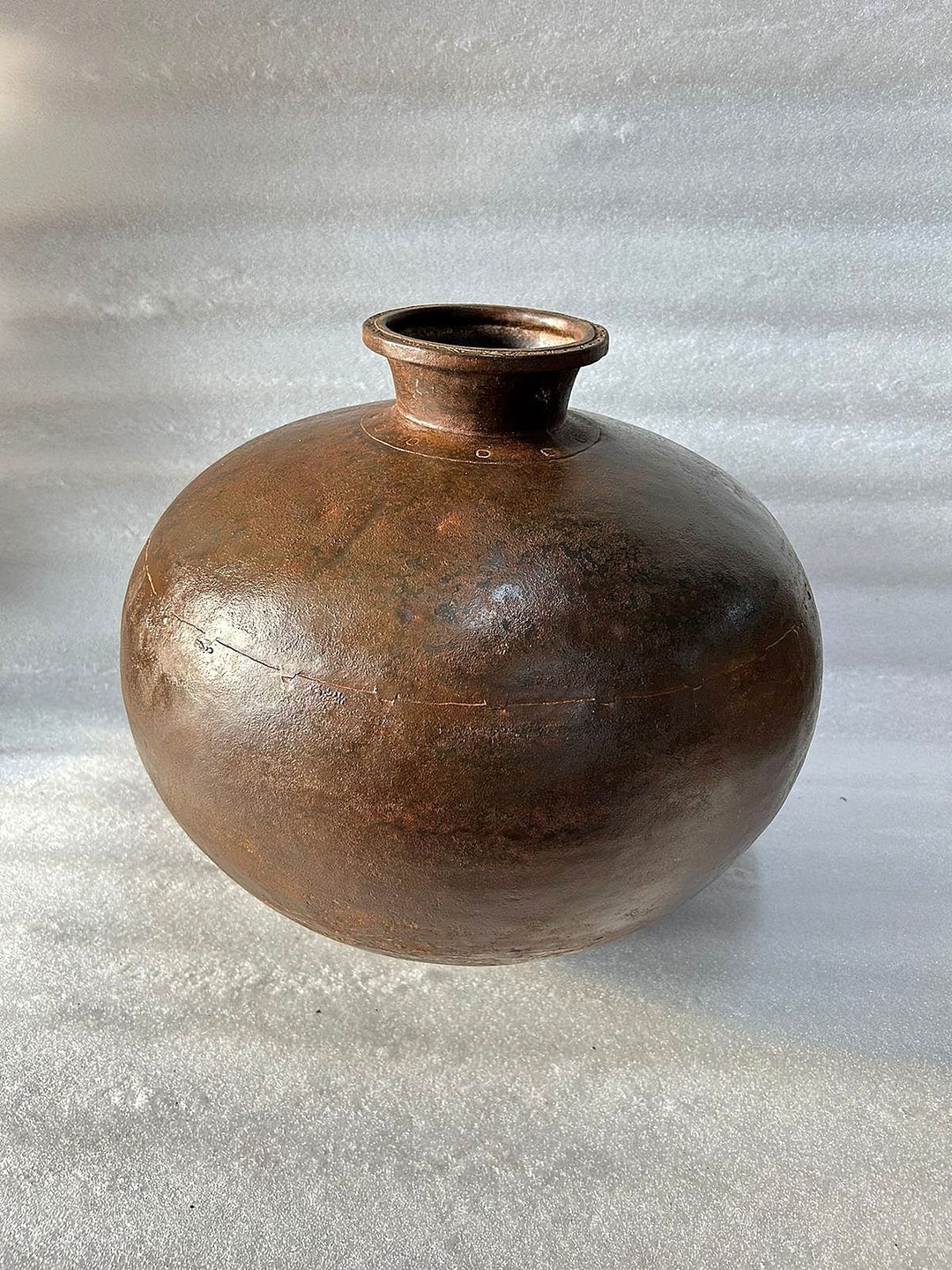 Antique Heavy Iron Water Pot Old Hand Crafted Rustic Iron Big Pot ...