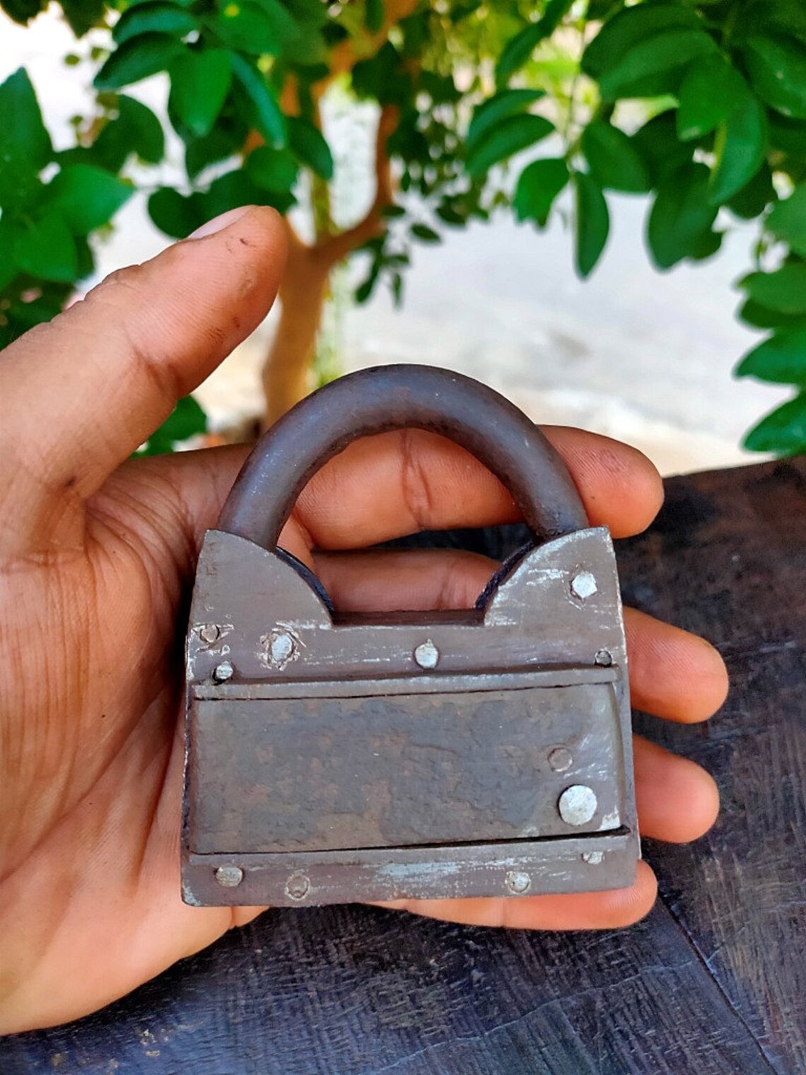 Antique Iron Puzzle Padlock Unique Shape Lock Tricky System | Etsy