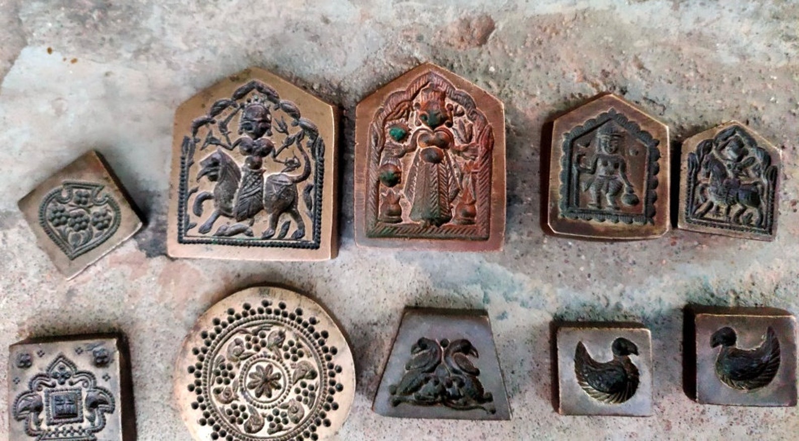 Antique Bronze Mold Hindu God Bronze Mold Hindu Goddess Mold Flower ...