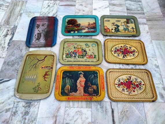 Antique Tin Tray Litho Printed Tin Tray Scenery Landscape | Etsy