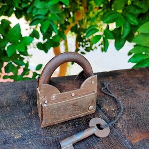 Antique Iron Puzzle Padlock Unique Shape Lock Tricky System | Etsy