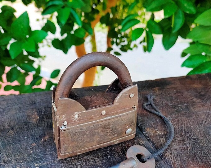 Antique Iron Puzzle Padlock Unique Shape Lock Tricky System Tricky Lock ...