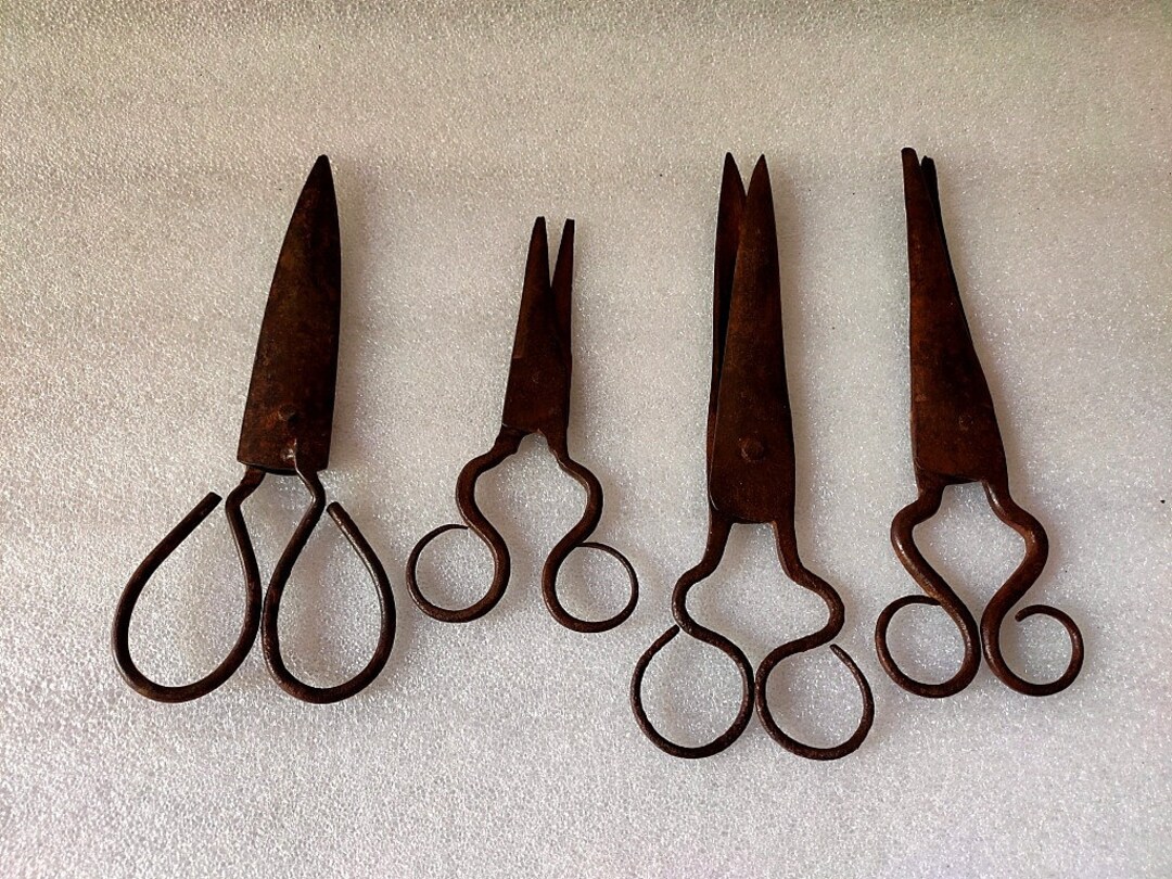 Old Iron Scissors Hand Forged Cutting Tool Antique Indian Iron Scissors ...