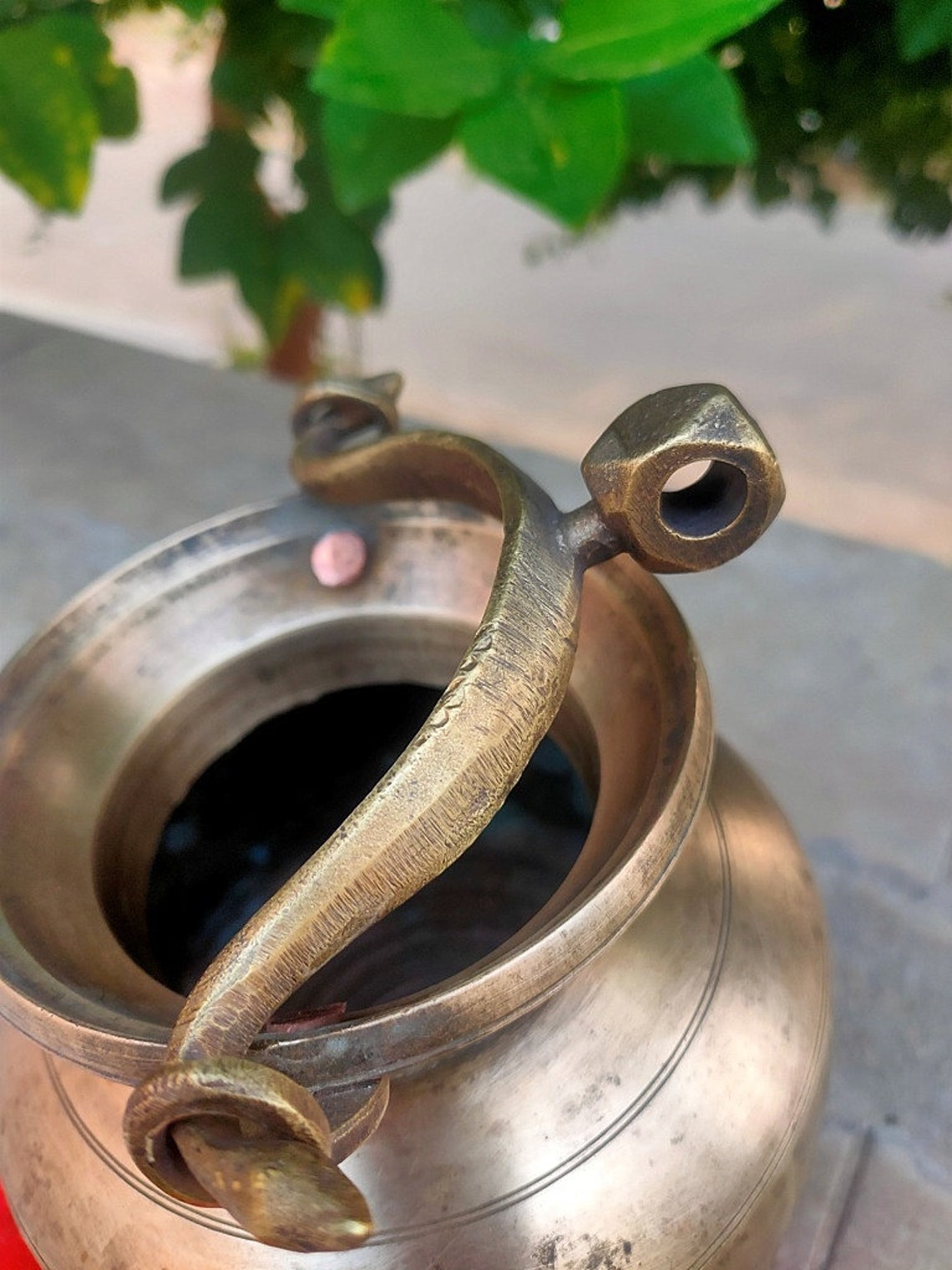 Vintage Brass Water Pot With Handle Old Hanging Planter Indian | Etsy