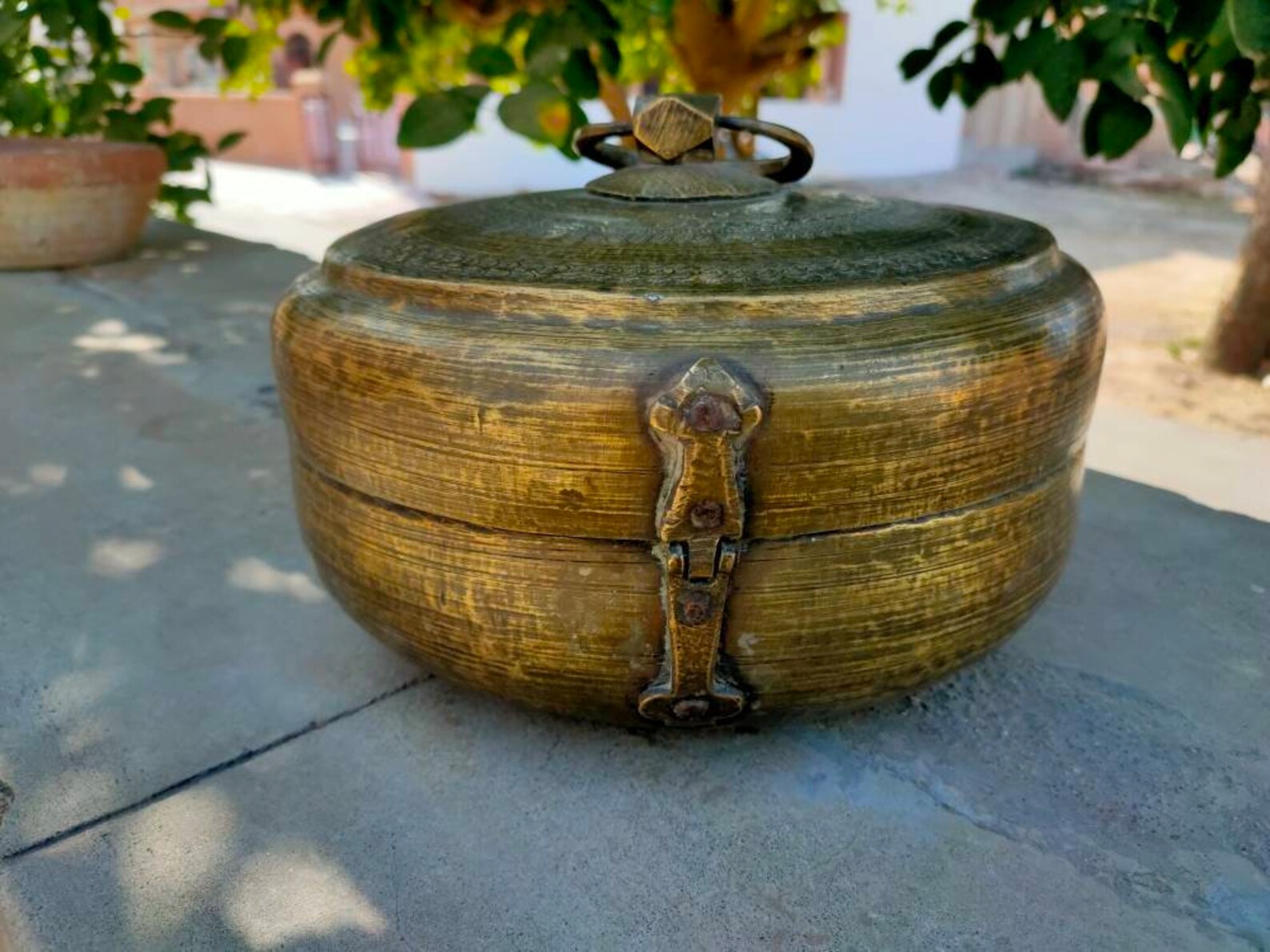 Vintage Brass Chapati Box/ Brass Tiffin Box/ Brass Lunch Box/ - Etsy