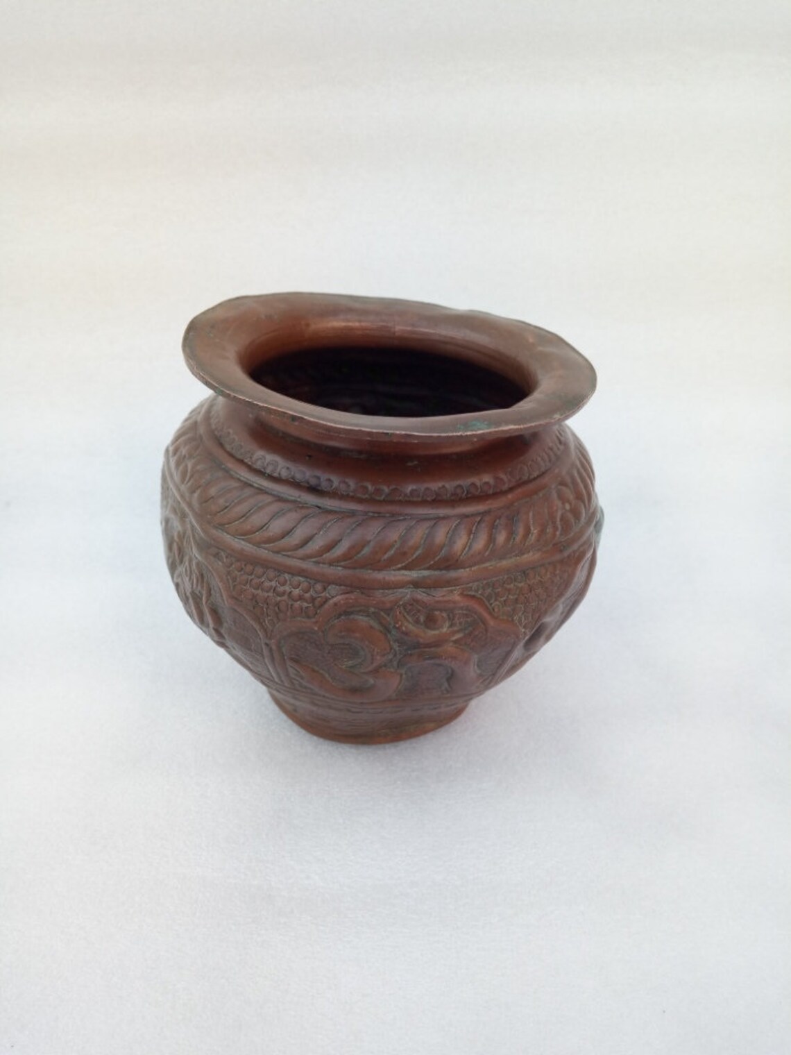 Antique Copper Holy Water Pot Hindu God Ganesha Embossed Om | Etsy