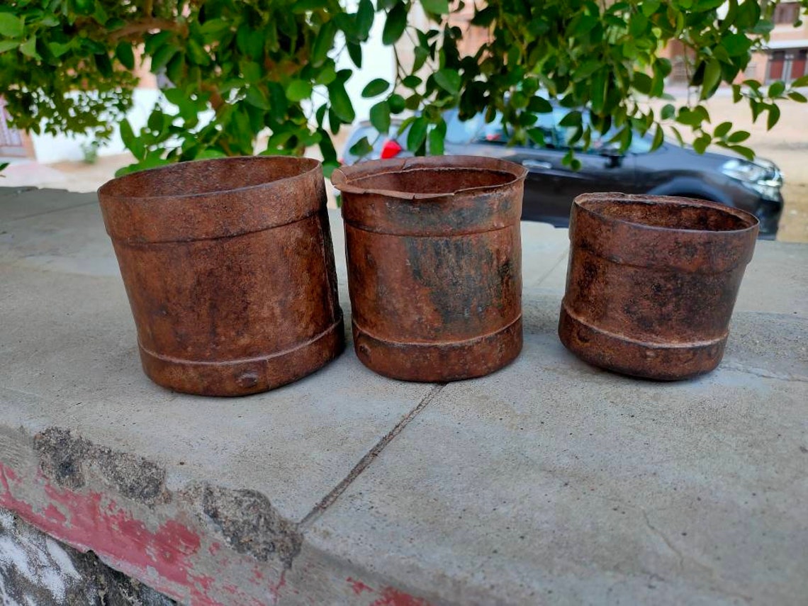 Antique Iron Rice Measurement Pot Old Hand Made Pot Hand | Etsy
