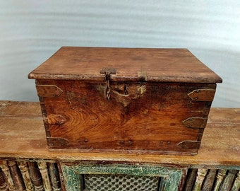 Antique Small Wooden Merchant Box Hand Made Antique Original Money Box ...