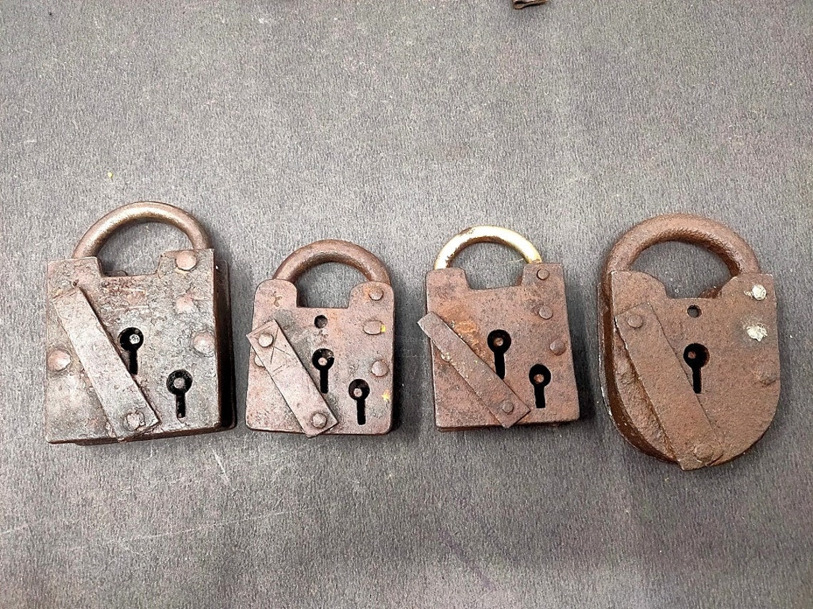 Antique Iron Padlock Old Iron Puzzle Lock Tricky Lock Screw | Etsy