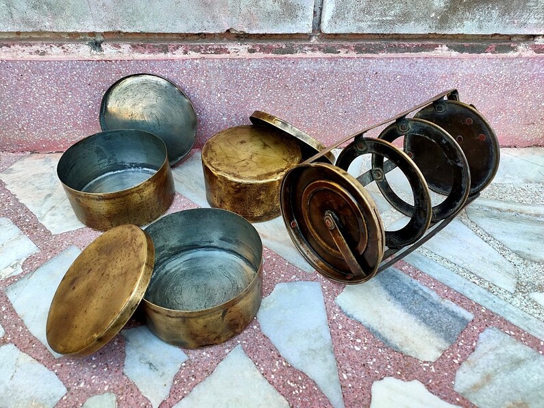 Antique Brass Lunch Box/ Brass Tiffin Box/ Brass Lunch Box/ - Etsy