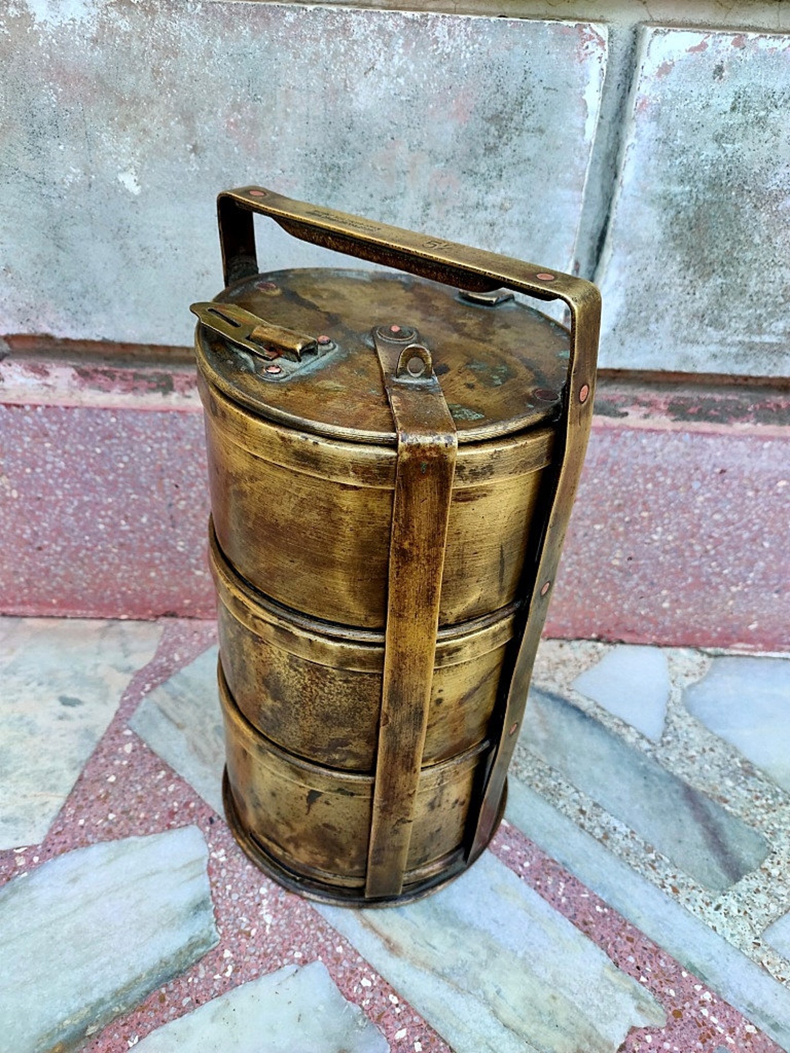 Antique Brass Lunch Box/ Brass Tiffin Box/ Brass Lunch Box/ - Etsy